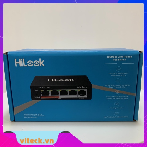 Switch POE 4 Port 100Mbps HiLook NS-0105P-35(B) Chính hãng